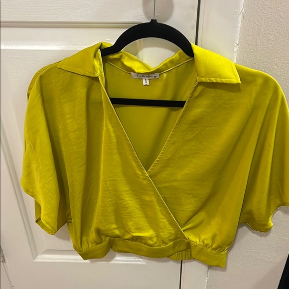 Source Unknown | Tops | Yellow Wrap Top | Poshmark